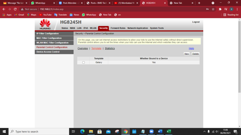 Cara seting parental control pada wifi modem huawei dengan benar