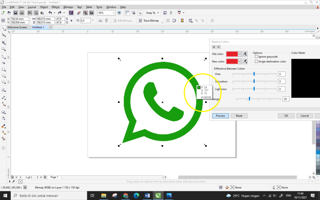 Cara Mudah Mengganti Warna Gambar Pada CorelDraw X7